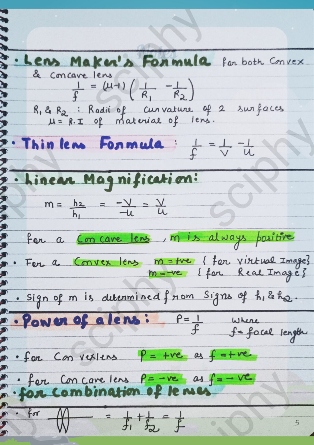 Toppers Short Notes Ray Optics Chapter 9 Class 12 Physics - Sci Phy
